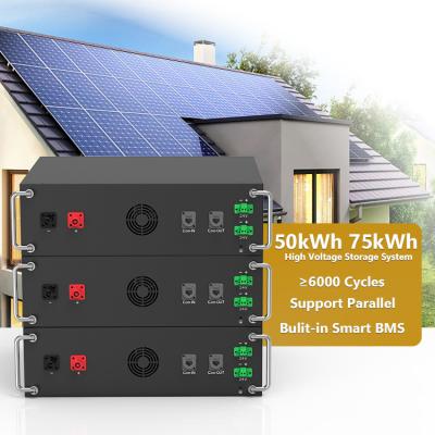 China High Voltage 15kwh-750kwh Lithium Iron Battery Pack Lifepo4 51.2v 100Ah Rack Mounted Battery Lithium Ion Battery for sale