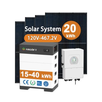 China High Voltage Solar Battery 15kw-40kw Household Solar Energy System Solar Power Bank With Lithium Battery for sale