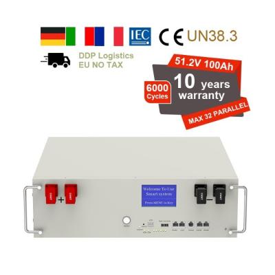 China 51.2V 100Ah 5kWh Lifepo4 Battery Pack With BMS Serve Rack For Home Energy Storage for sale