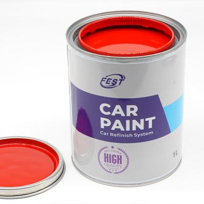 China 1K Solid Metallic Red Automotive Paint 25um Car Refinish Coating for sale