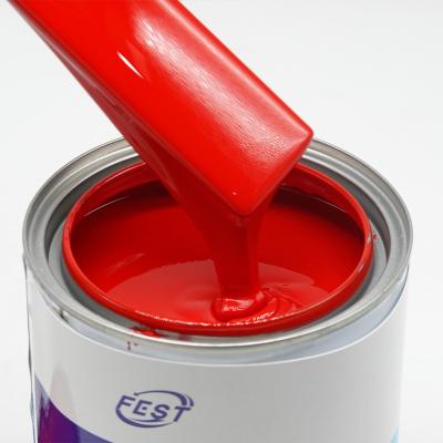 China High Quality 1K Solid Color Auto Refinish Paint Red High Gloss Fast Drying 1L for sale