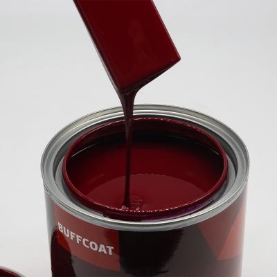 China 1K Solid Basecoat Red Car Paint Fast Drying High Gloss Automotive Refinish Coating 1L for sale