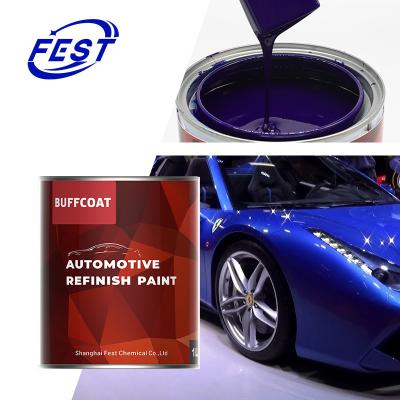 China Wholesale 1K Solid Colors Car Paint Blue High Gloss Fast Drying 1L Automotive Coating for sale