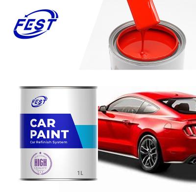 China HS030 Slow Hardener 2K Solid Color Car Paint - Red Automotive Coating with 40-60μm Thickness for sale