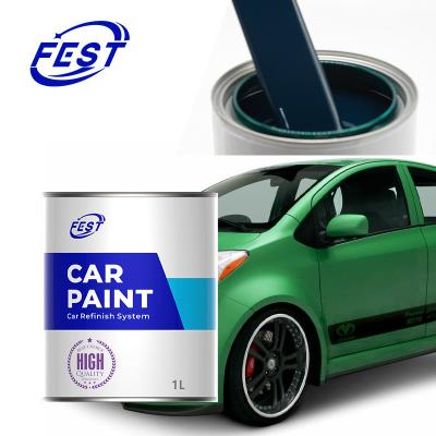 China 1K Solid Basecoat Automotive Paint Green High Gloss Fast Dry 1L for sale