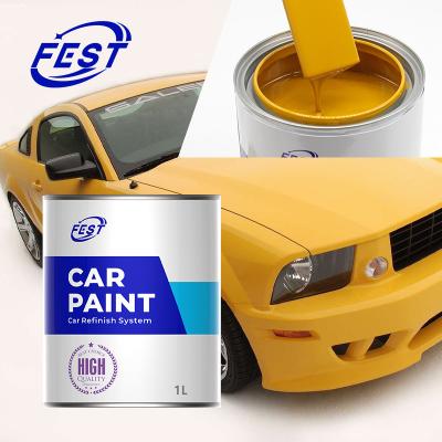 China 40-60μm 2K Yellow Automotive Paint for Car Scratch Repair with 2:1 Mix Ratio and High Gloss Finish for sale