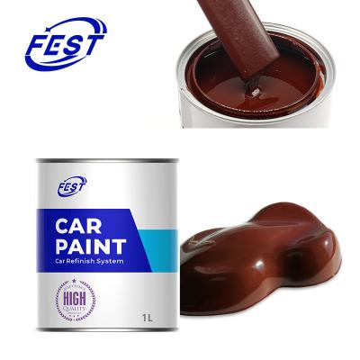 China High Quality 1K Solid Basecoat Paint Brown Car Paint for Automotive Refinish 1L for sale