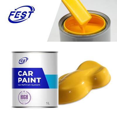 China Yellow 2K Automotive Paint Top Coat - 40-60μm Thickness, 2:1 Mix Ratio for Professional Auto Refinishing for sale