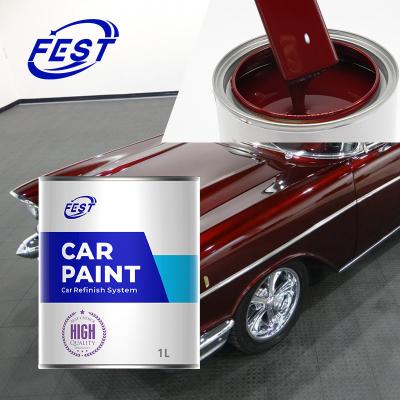 China High Quality 1K Car Touch Up Paint Basecoat Colors Red Car Paint Best Auto Paint 1L for sale