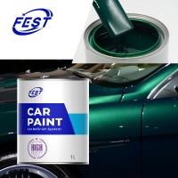 China 1K Solid Basecoat Car Paint Green 1L Fast Drying Scratch Repair Automotive Coating for sale