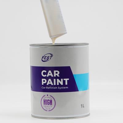 China 1K Solid Basecoat Car Paint White 1L Fast Drying Auto Repair Coating for sale