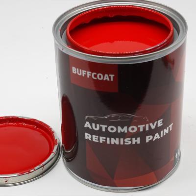 China 1K Solid Colors Automotive Paint Red Metallic Finish - 15-25μm Coating Thickness with 1:0.6-0.8 Mix Ratio for Car Refinishing for sale