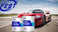 China 1K Solid Automotive Paint Red High Gloss Fast Dry Acrylic Refinish Coating 1L for sale