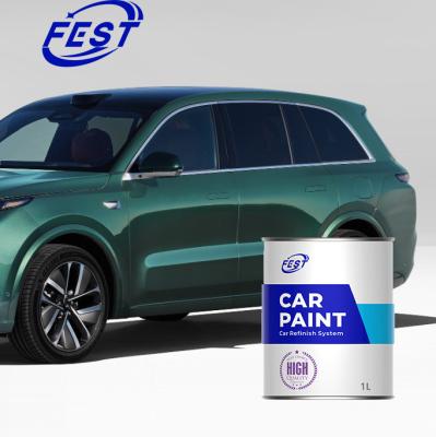 China Fest Brand 1K Deep Green Solid Car Paint Fast Drying High Gloss Automotive Coating 1L for sale