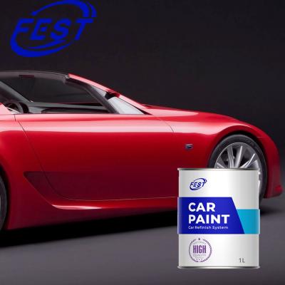 China 1K Solid Basecoat Red Color Car Paint for Repair or Color Change 1L for sale