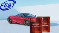 China 1K Automotive Solid Color Paint Red High Gloss Fast Dry Acrylic Refinish Coating 1L for sale