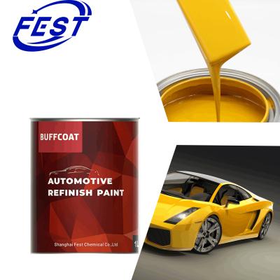 China China Manufacturer 1K Yellow Automotive Paint 1L High Gloss Fast Drying Solid Color for sale