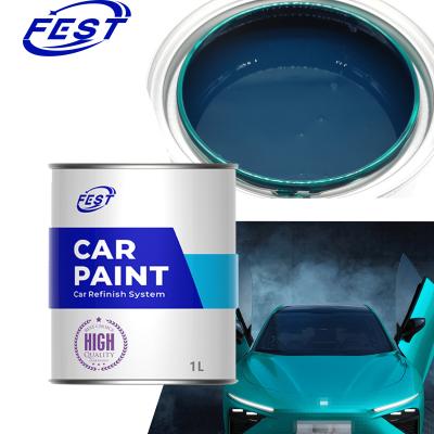 China Indigo Blue 1K Solid Car Paint High Gloss Fast Drying 15-25um Coating for sale