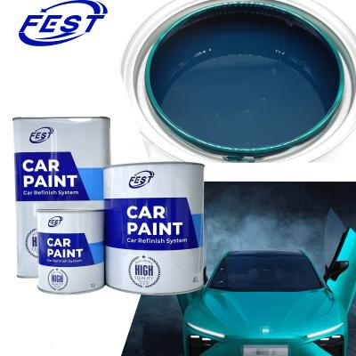 China 1K Solid Deep Indigo Automotive Paint Fast Drying High Gloss 15-25um Coating for sale