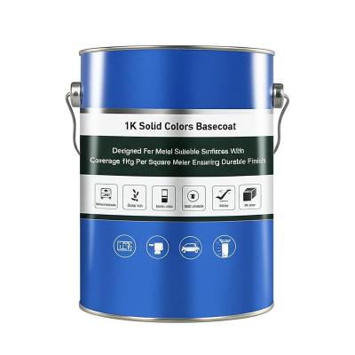 China 1K Solid Colors Basecoat for Metal Plastic Wood 1L 4L Coverage 1kg per sqm for sale