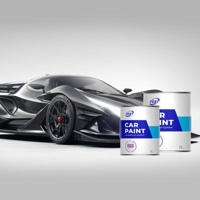 China 1K Solid Color Automotive Paint Black Basecoat for Auto Refinish Repair 1L for sale