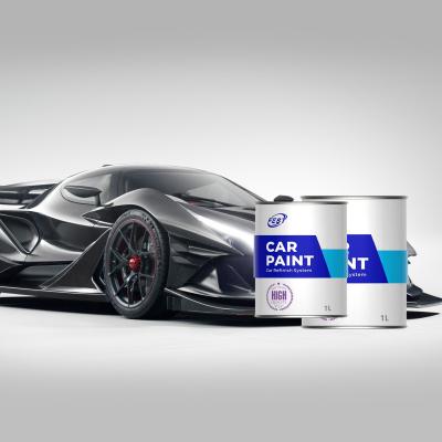 China Auto Paint 2K Black Solid Color Car Paint Basecoat for Auto Refinish Repair for sale