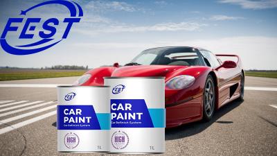 China 1K Automotive Solid Color Paint Red High Gloss Fast Drying Acrylic Car Paint for Refinish for sale