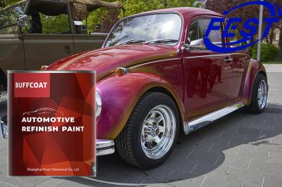 China 1K Solid Automotive Paint Red High Gloss Fast Dry Acrylic Refinish Coating 1L for sale