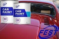 China 1K Solid Automotive Paint Red High Gloss Fast Dry Acrylic Refinish Coating 1L for sale