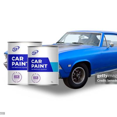 China 1K Solid Automotive Paint Top Coat High Gloss Blue 1L Fast Drying Eco Friendly for sale