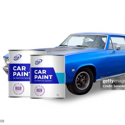 China 1K Solid Automotive Paint Top Coat High Gloss Blue 1L Fast Drying Car Paint for sale