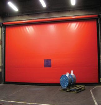 China Wind Resistant Industrial Fast Door Exterior PVC High Speed Fold Up Doors for sale
