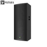 China Dual 15 Inch Wooden PA Speaker System 650W 8 Ohm Passive Box Speaker for sale