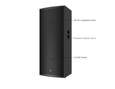 China 650W Dual 15 Inch Two-Way Passive PA Speaker for Karaoke and Stage Performance for sale
