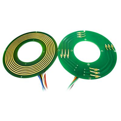 China IP51 Rated 6mm Thickness PCB Pancake Slip Ring with Fiber Brush Technology, 30mm Bore, 0-100rpm Speed for sale