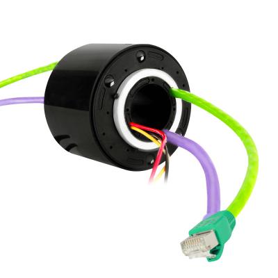 China RJ45 Gigabit Ethernet Slip Ring with 250rpm Rotation Speed and 300mm Wire Length for Industrial Automation for sale