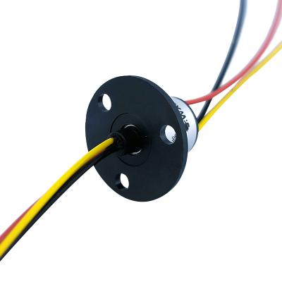 China OD 12.4mm 3 Circuit 2A Rotating Slip Ring with Flange Mount for Drones and Robotics Applications for sale