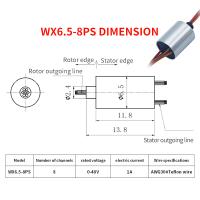 China WX6.5-8PS 8-Way 1A Miniature Slip Ring with 6.5mm OD and 500,000 RPM Service Life for sale