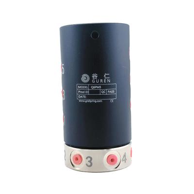 China 6 Channel Gas Rotary Union OD 38mm High Speed 300RPM with M5 Interface for Industrial Automation for sale