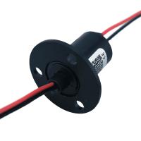 China 2 Wire 5A Low Power Flanged Conductive Slip Ring 12.4mm Diameter Cap Type for sale