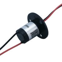 China 2 Wire 5A Low Power Flanged Conductive Slip Ring 12.4mm Diameter Cap Type for sale