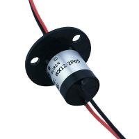 China 2 Wire 5A Low Power Flanged Conductive Slip Ring 12.4mm Diameter Cap Type for sale