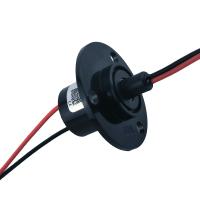China 2-Way 10A Compact Slip Ring with Flange - 22mm Diameter, 26mm Length, PBT Housing, AWG17 Teflon Wire for sale