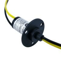 China 22mm OD 2-Way 30A High Current Flange Slip Ring with 12AWG Teflon Wire for Industrial Automation for sale