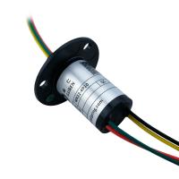 China 22mm OD 10A 4-Way Compact Flange Slip Ring with PBT Housing for 360° Rotation for sale