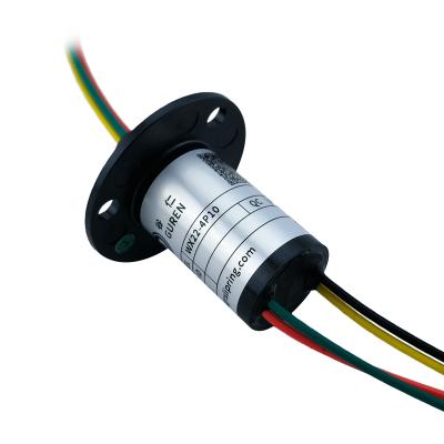 China 22mm OD 10A 4-Way Compact Flange Slip Ring with PBT Housing for 360° Rotation for sale