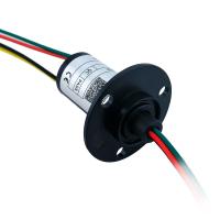 China 22mm OD 10A 4-Way Compact Flange Slip Ring with PBT Housing for 360° Rotation for sale