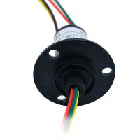China 22mm OD 10A 4-Way Compact Flange Slip Ring with PBT Housing for 360° Rotation for sale