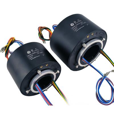 China 25.4mm Center Hole Over-Axis Rotary Slip Ring with 6 Channels and 250rpm Speed for Industrial Automation for sale