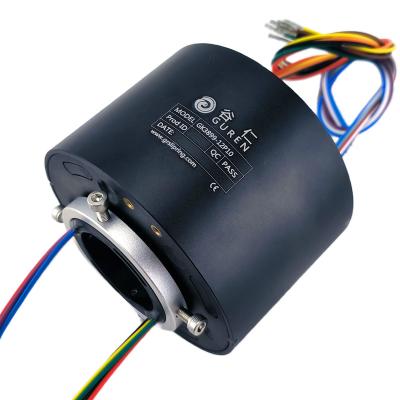 China 38.1mm Through Bore Slip Ring 12-Way Electrical Rotary Connector 99mm OD IP51 Rated 0-250 RPM for sale